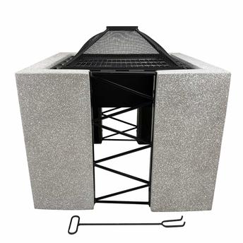 Buy Square Fire Pit W/ Cooking Grill (65 cm) Online in Qatar | ACE