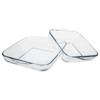 Buy 5five Glass Square Dish Set (28 x 6 cm, 2 Pc.) Online in Qatar | ACE