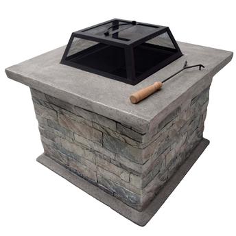 Buy Stone Square Wood Fire Pit (65 x 65 x 50 cm) Online in Qatar | ACE