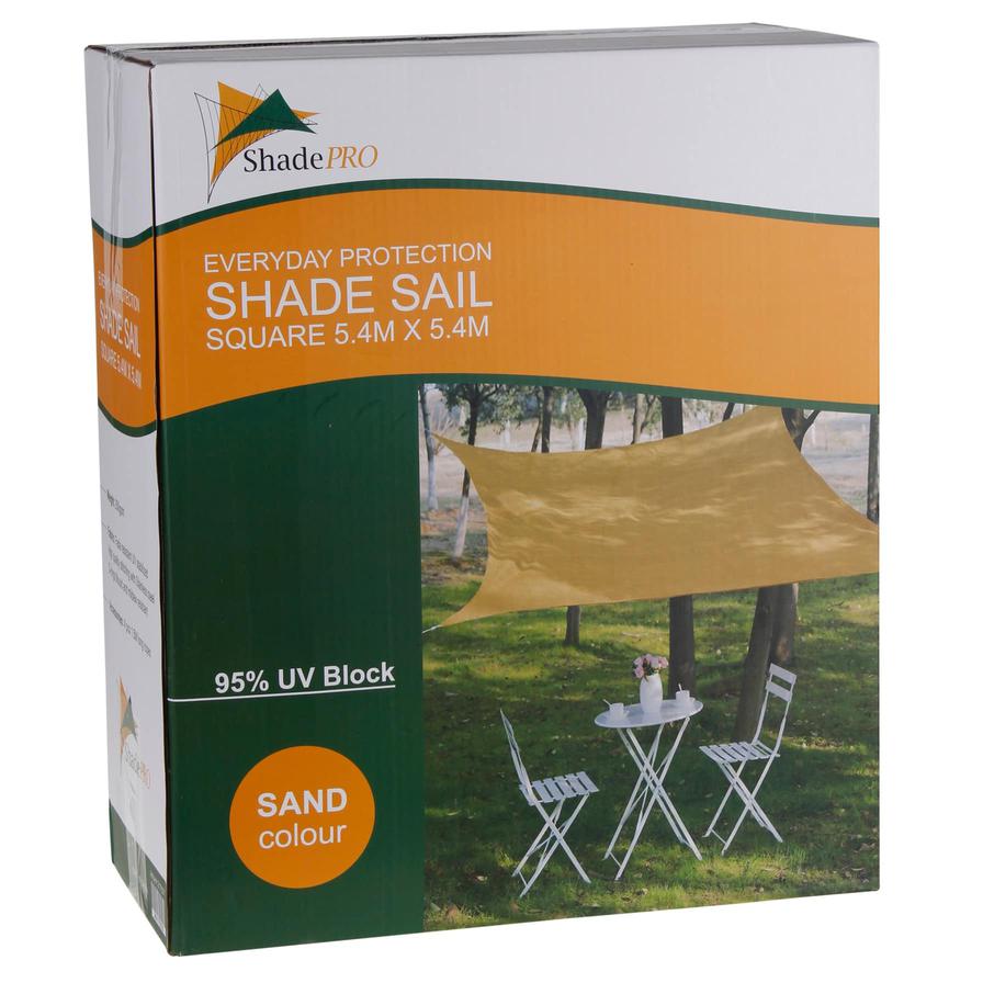 Buy Square HDPE Shade Sail Shadepro (540 x 540 x 540 cm) Online in ...